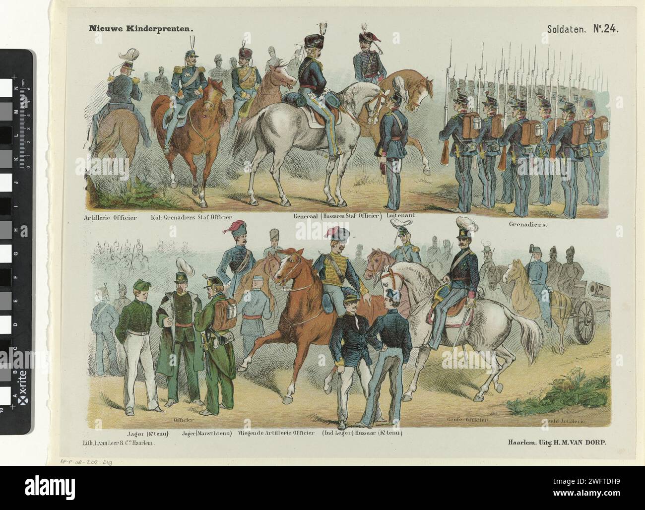 Soldiers, 1872 - 1883 print Leaf with 2 horizontal rows with ...