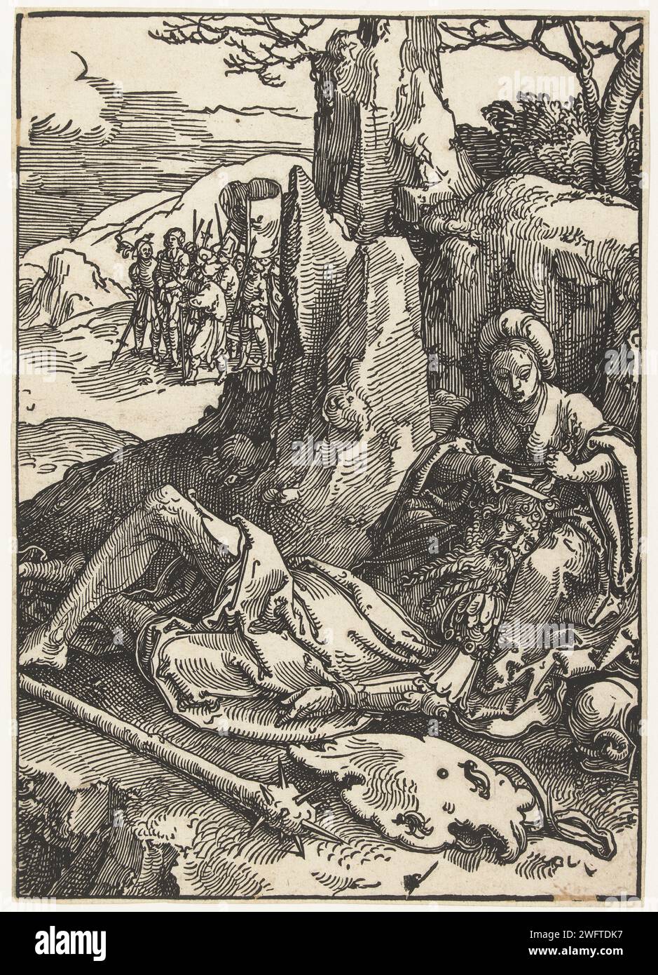 Simson a Delila, Lucas van Leyden, 1515 - 1519 print Delila cuts the ...
