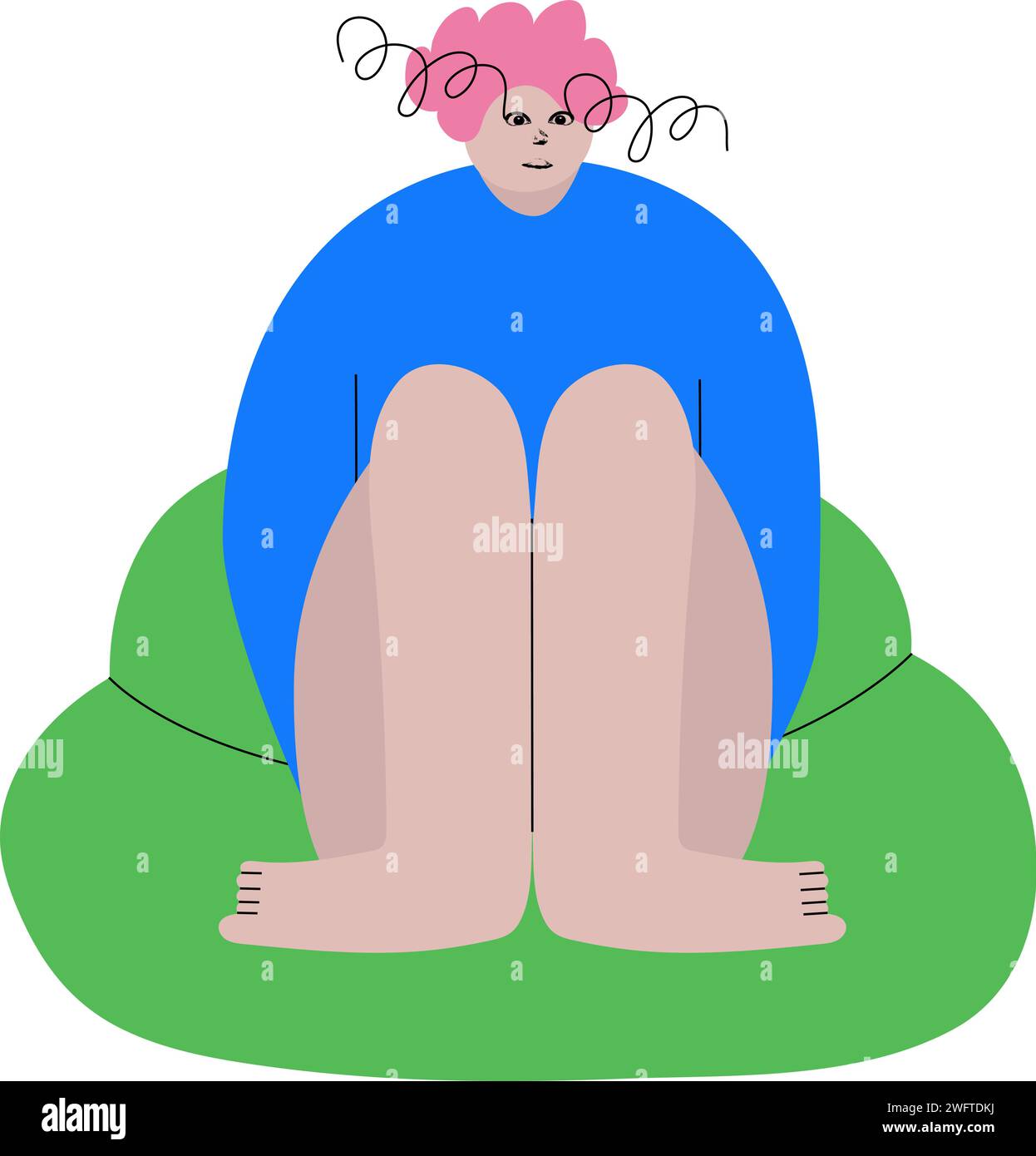 Hand drawn cartoon nervous man hi-res stock photography and images - Alamy