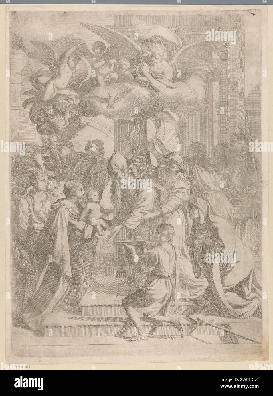 The presentation of Christ in the Temple, Pietro del Po (attributed to), after Nicolas Poussin ...