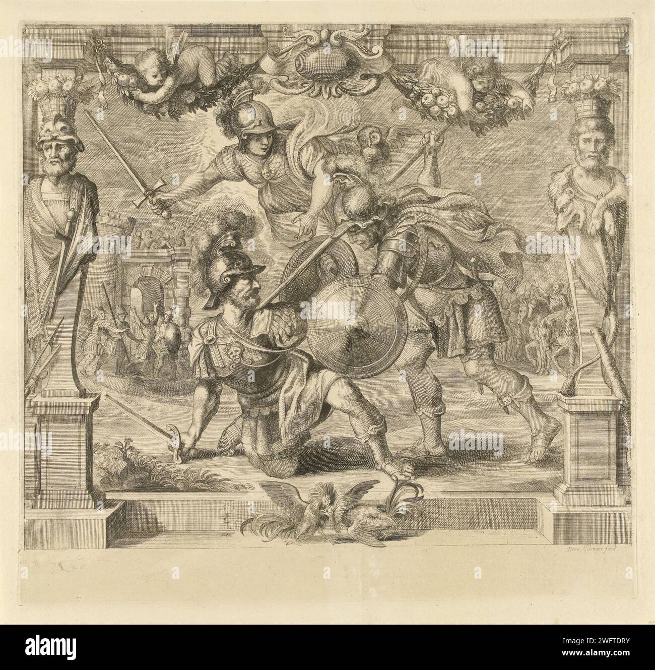 Achilles kills Hector, Franz Ertinger, After Peter Paul Rubens, 1679 ...