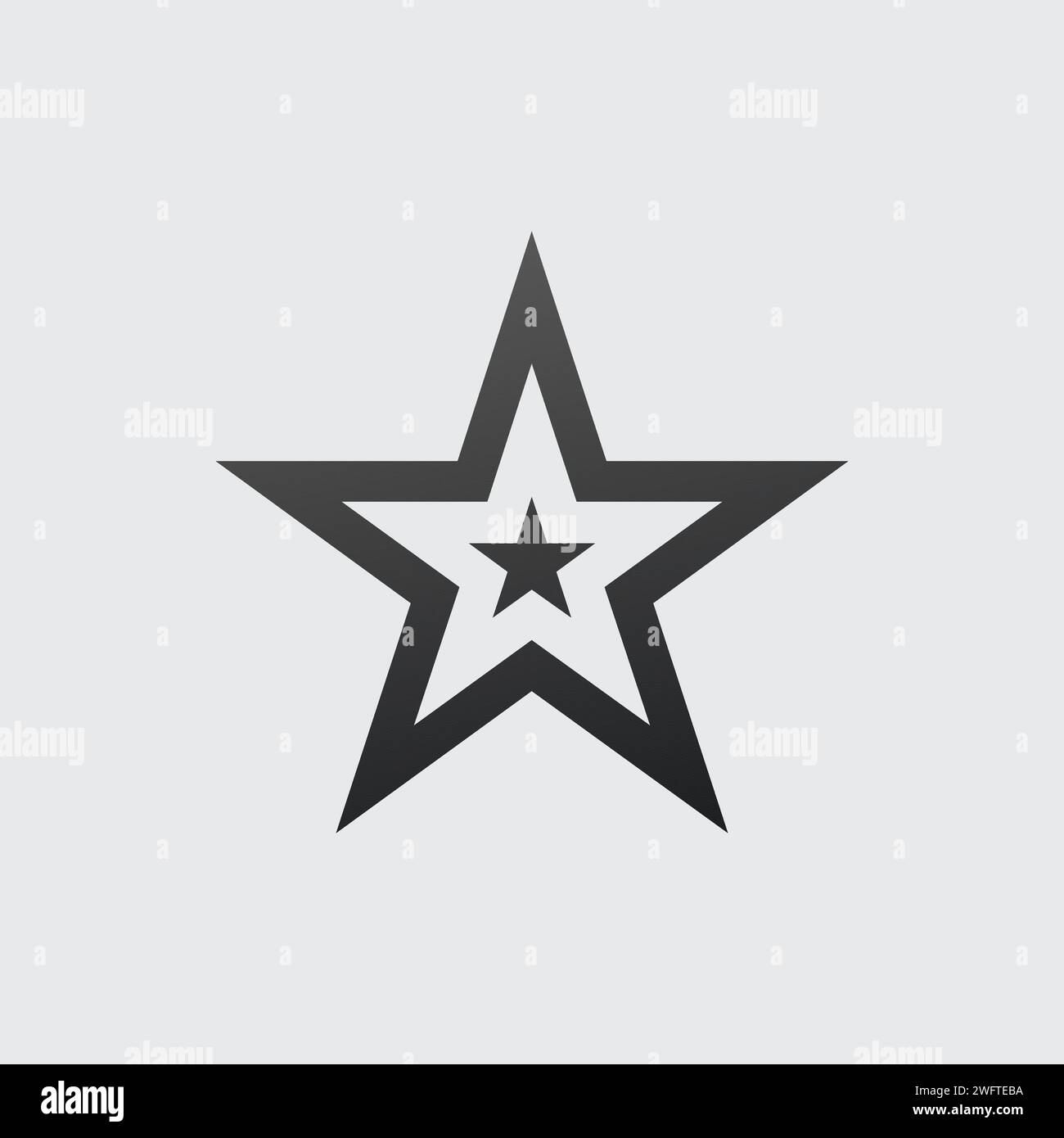 Star Logo or icon with small star inside. Minimal star shape. Stock ...
