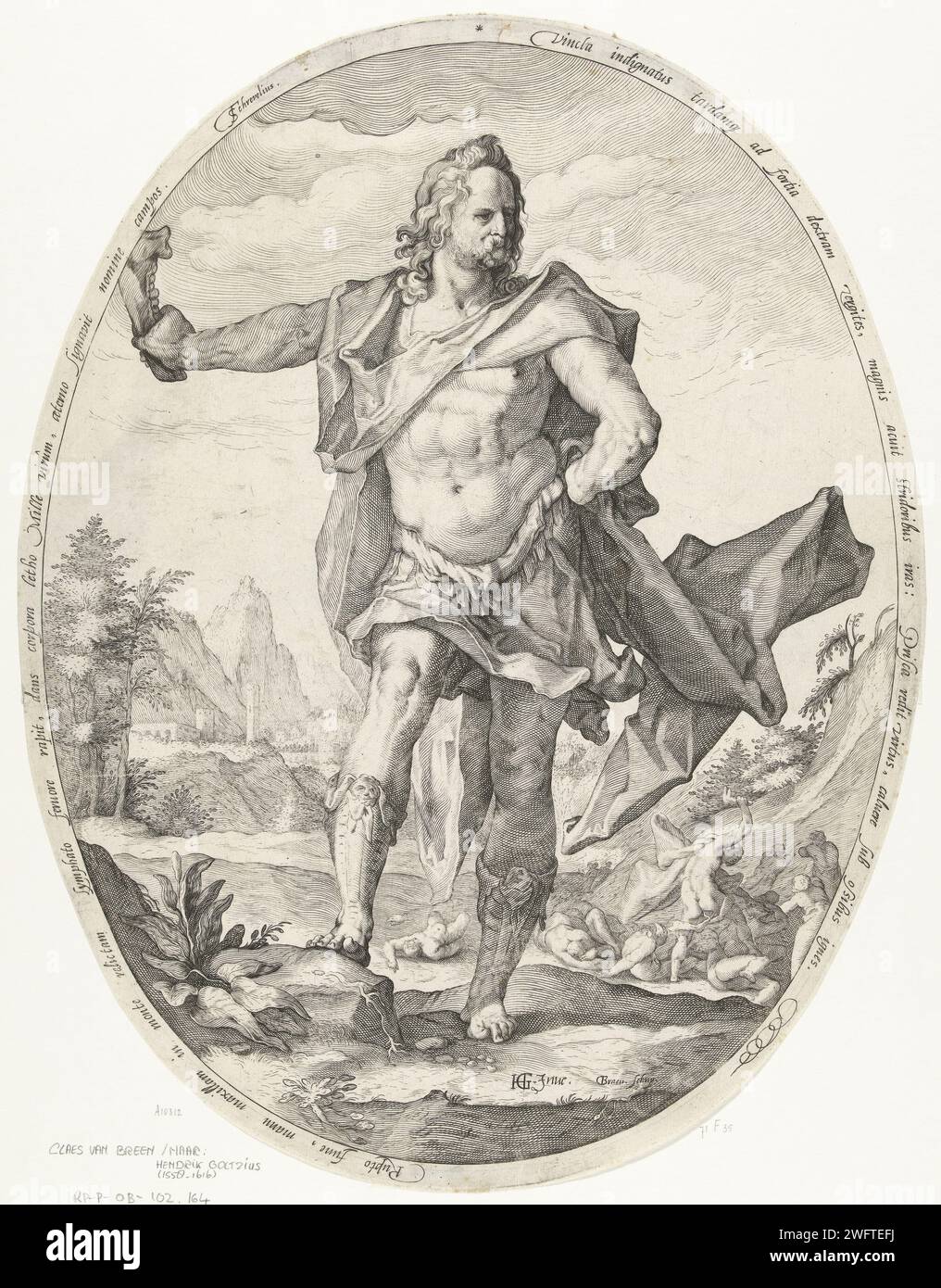 Simson, c. 1586 - in or after c. 1600 print Simson with the jawbone of ...