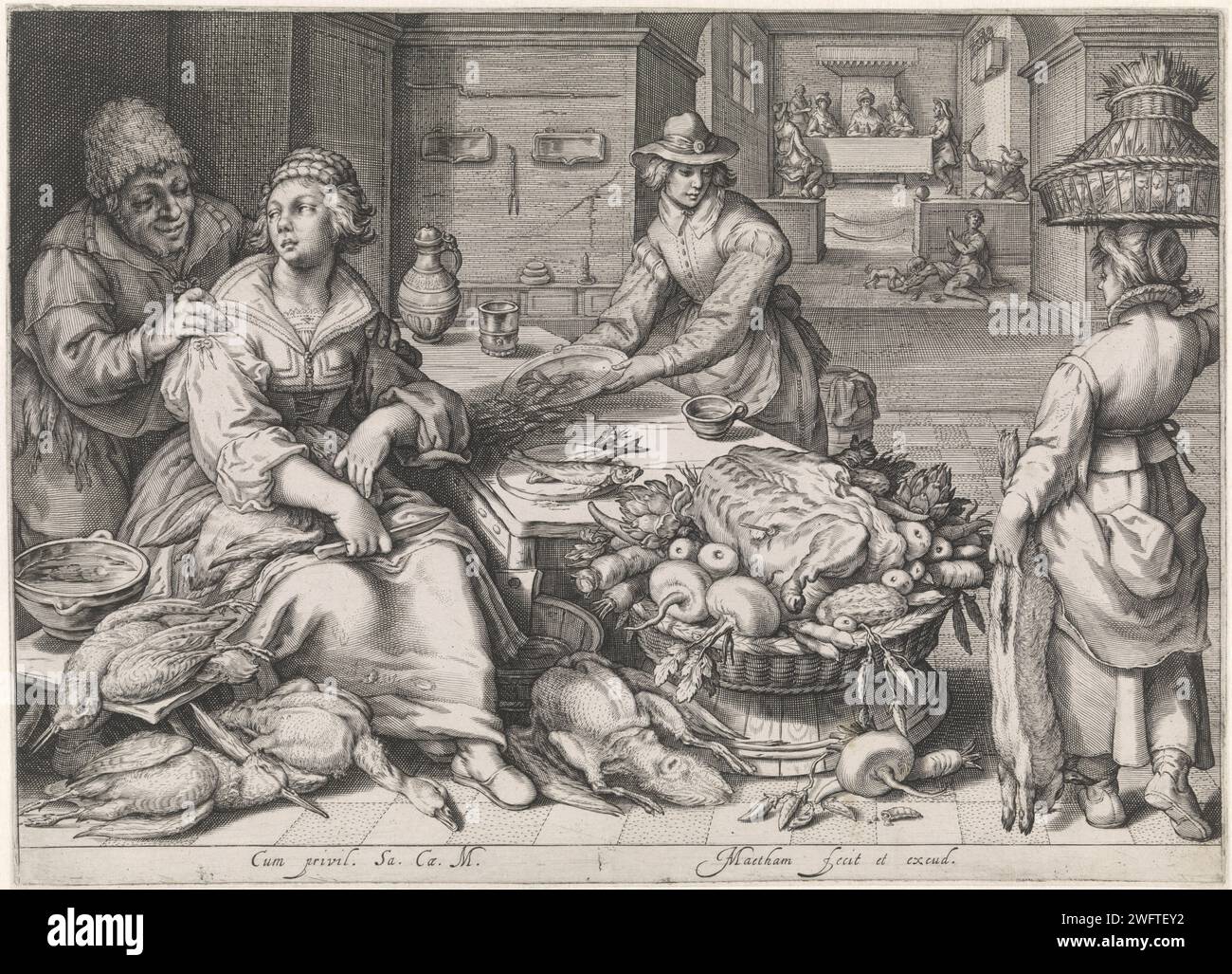 Kitchen piece with parable of the rich man and poor Lazarus, Jacob ...