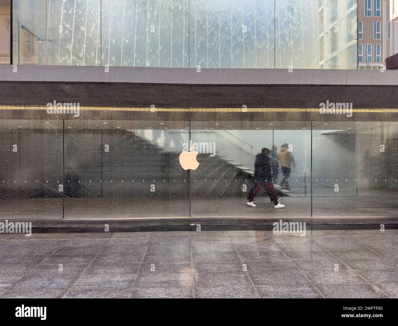 The beautiful Apple store, in Piazza Liberty, Milan, Italy Stock Photo ...