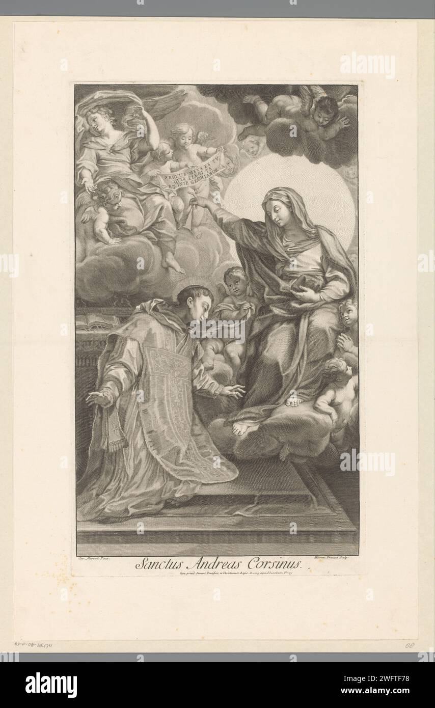 De Heilige Andreas Corsini Knielend Voor Maria Met Kind, Giovanni ...