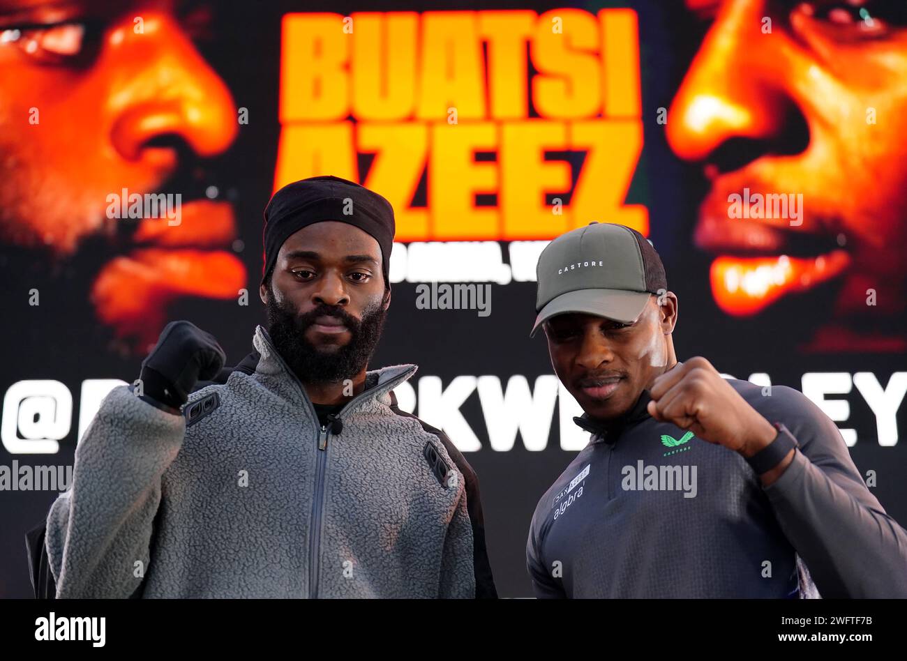 Joshua Buatsi (left) and Dan Azeez during a press conference at BOXPARK ...