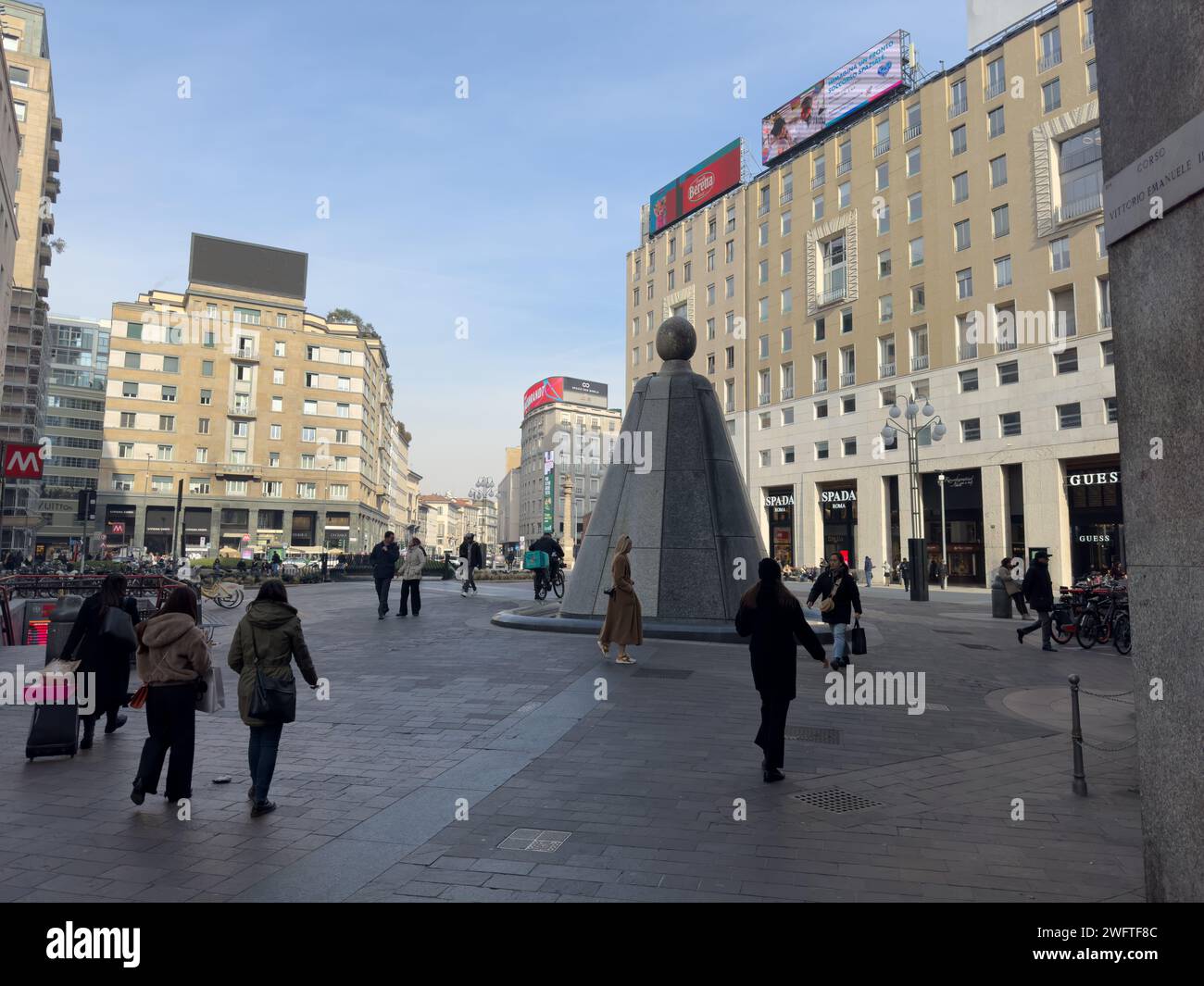 the famous piazza San Babila, Milan, Italy Stock Photo - Alamy
