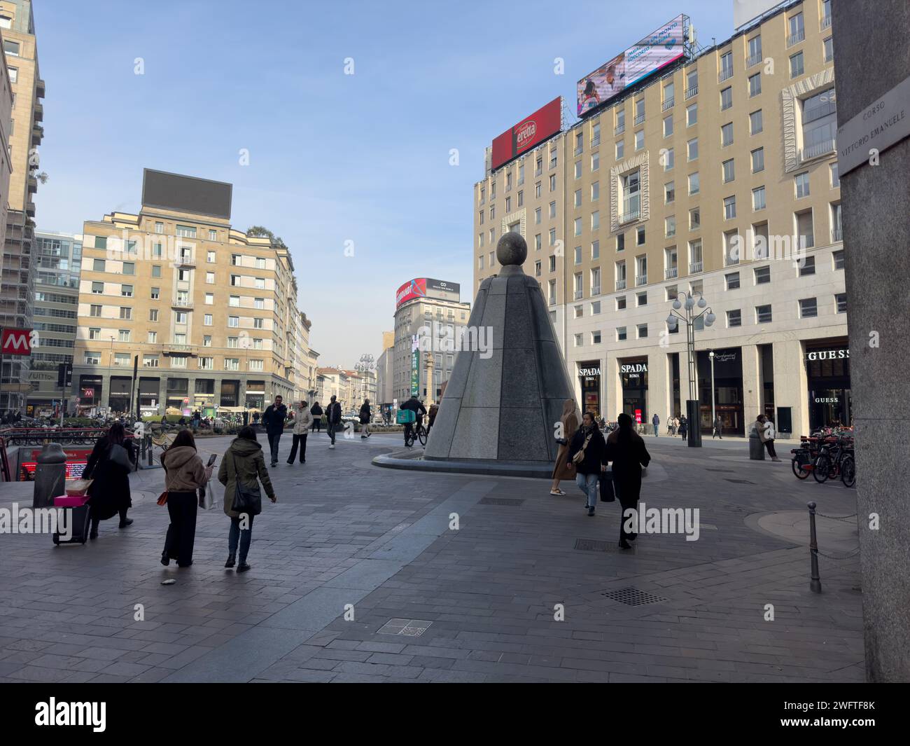 the famous piazza San Babila, Milan, Italy Stock Photo - Alamy