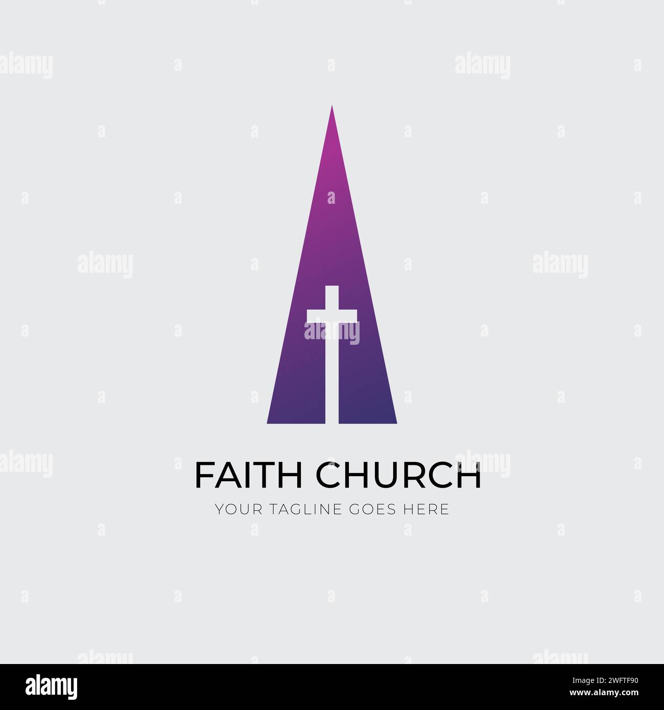 Christian cross or Church logo. Theology symbol, clean church cross ...