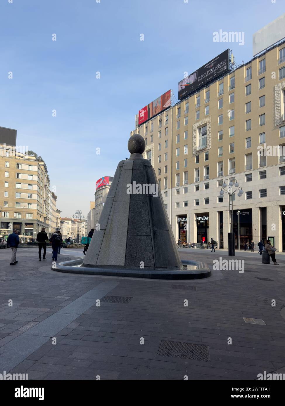 the famous piazza San Babila, Milan, Italy Stock Photo - Alamy