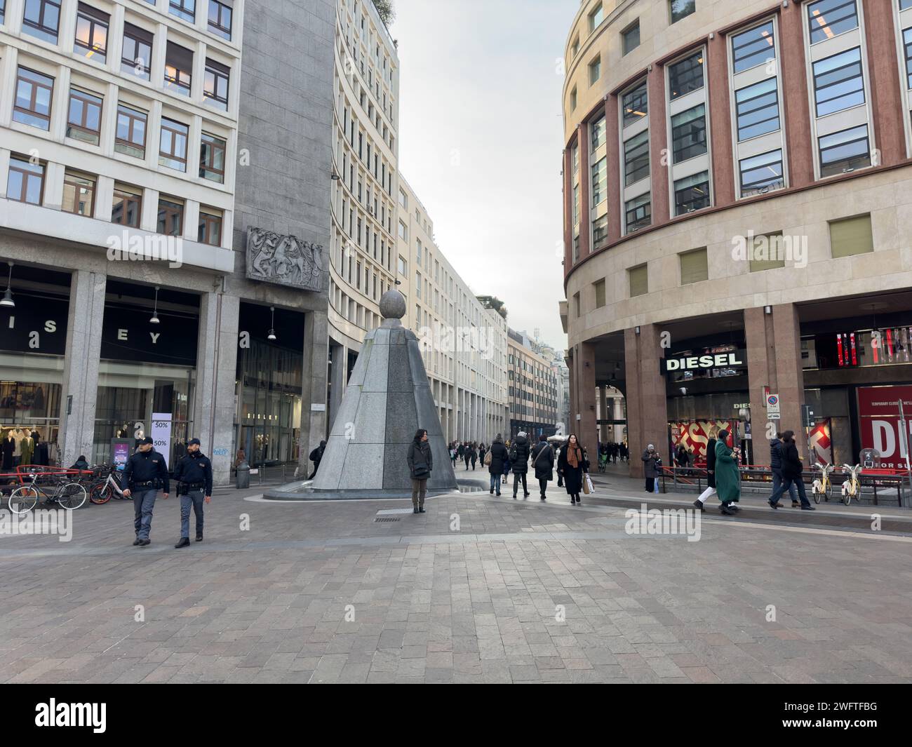 the famous piazza San Babila, Milan, Italy Stock Photo - Alamy