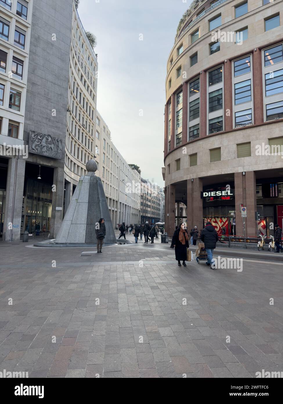 the famous piazza San Babila, Milan, Italy Stock Photo - Alamy