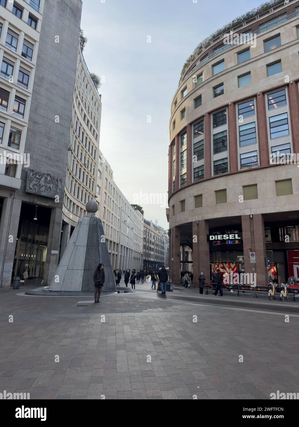 the famous piazza San Babila, Milan, Italy Stock Photo - Alamy