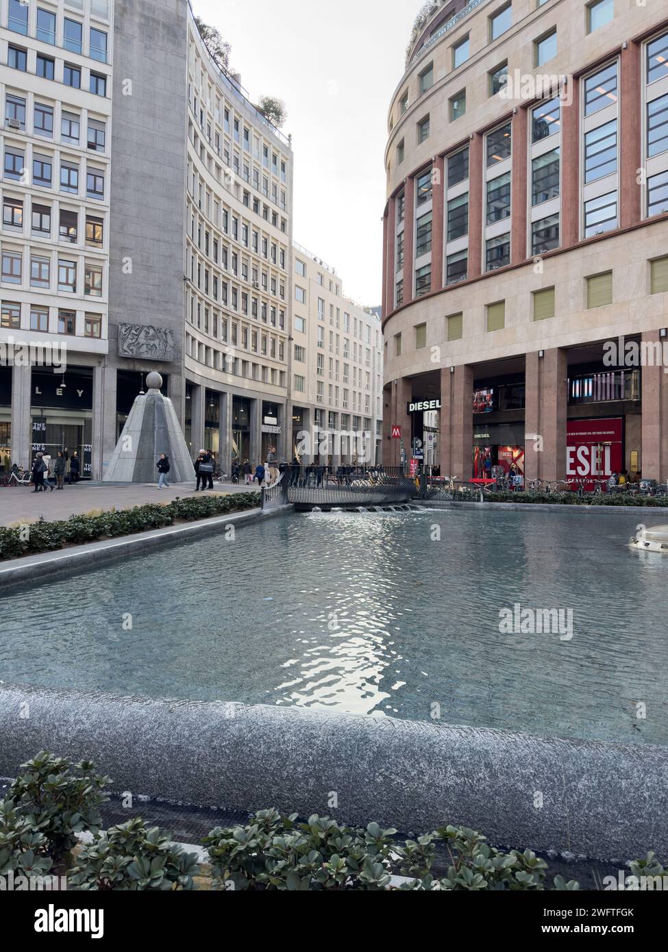 the famous piazza San Babila, Milan, Italy Stock Photo - Alamy