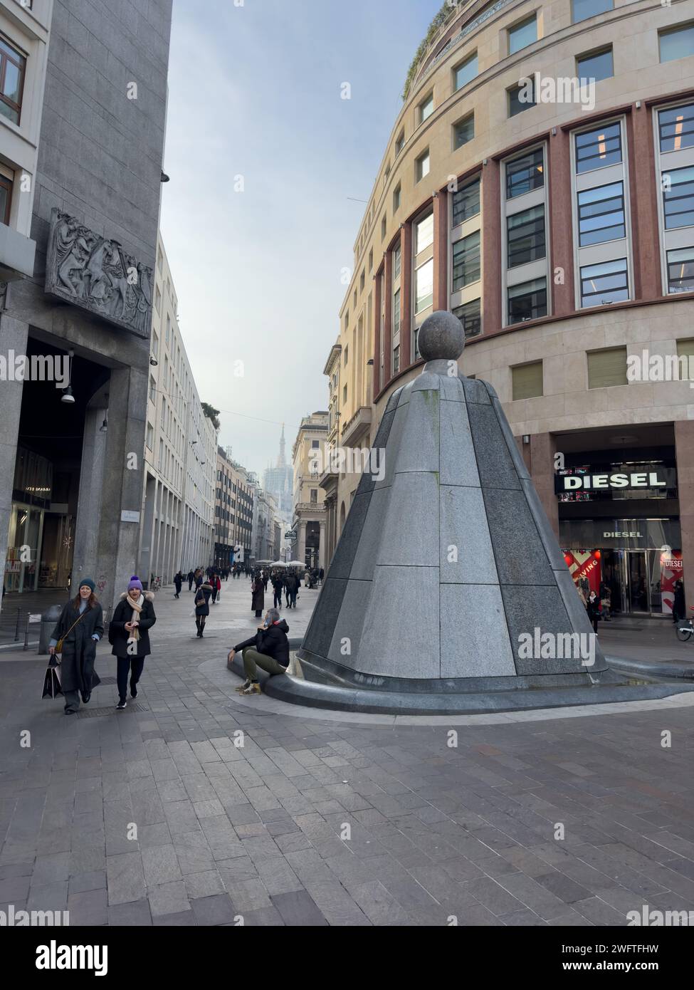 the famous piazza San Babila, Milan, Italy Stock Photo - Alamy