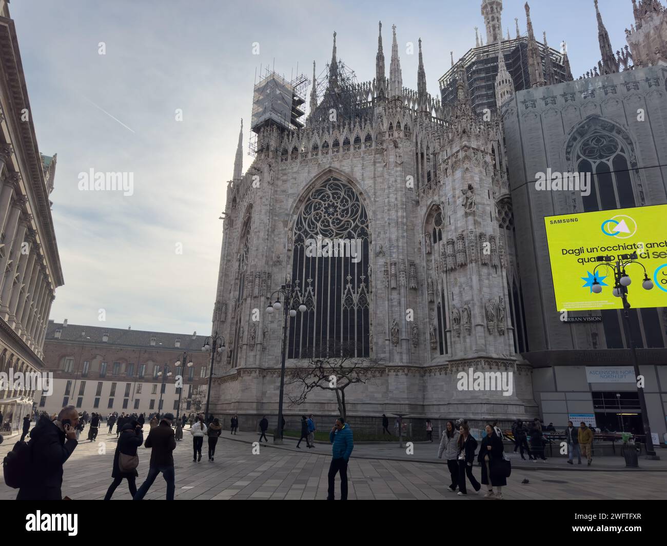 a photo of the back of the Duomo di Milano, during restauration, Milan ...