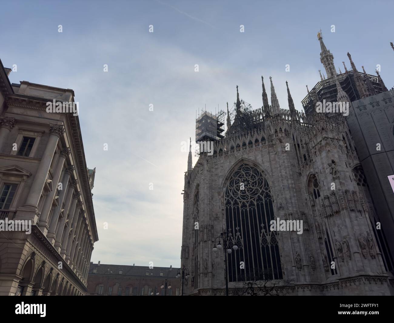 a photo of the back of the Duomo di Milano, during restauration, Milan ...