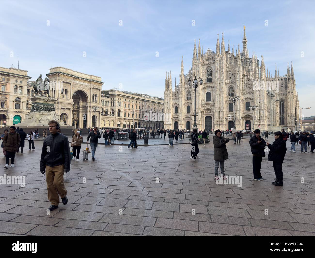 the Duomo of Milan and it's square, Milan, Italy Stock Photo - Alamy