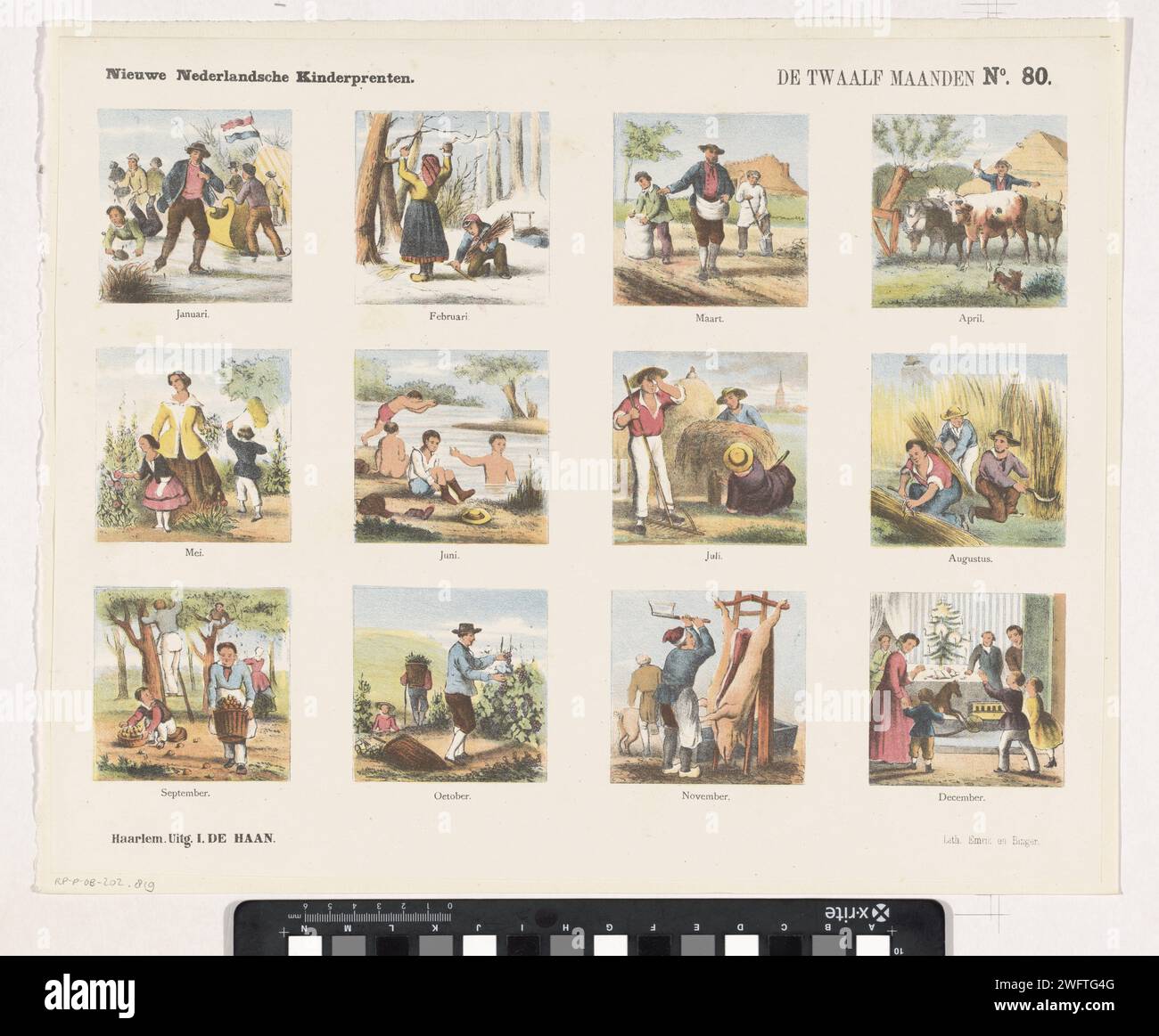 The twelve months, 1875 - 1903 print Leaf with 12 performances of the ...