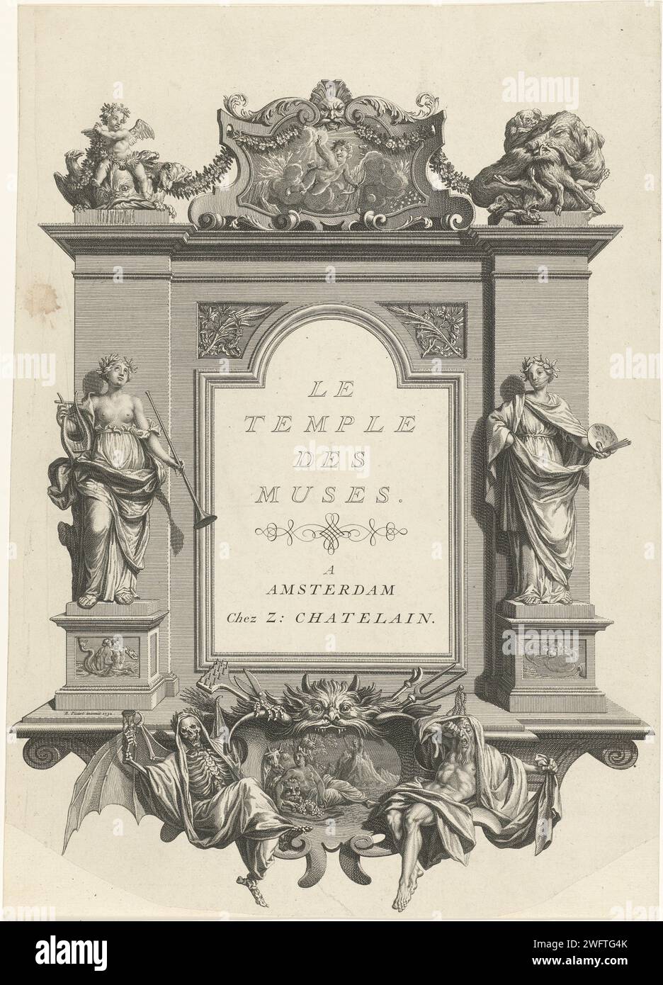 Ornamental frame with poetry and painting, Bernard Picart (workshop of ...