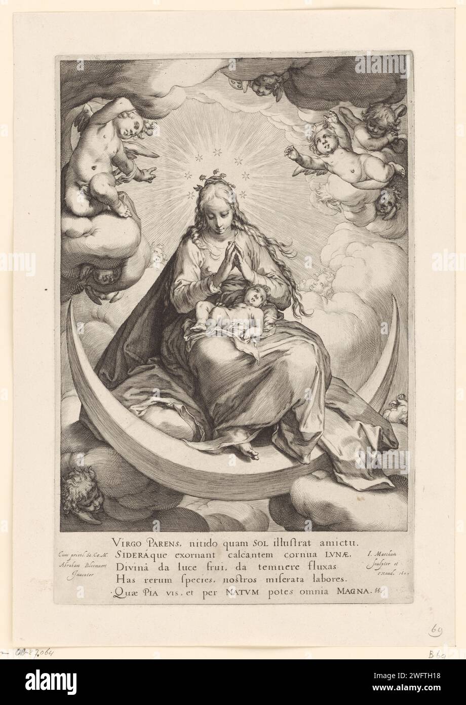 Maria with child on the moon, Jacob Matham, after Abraham Bloemaert ...