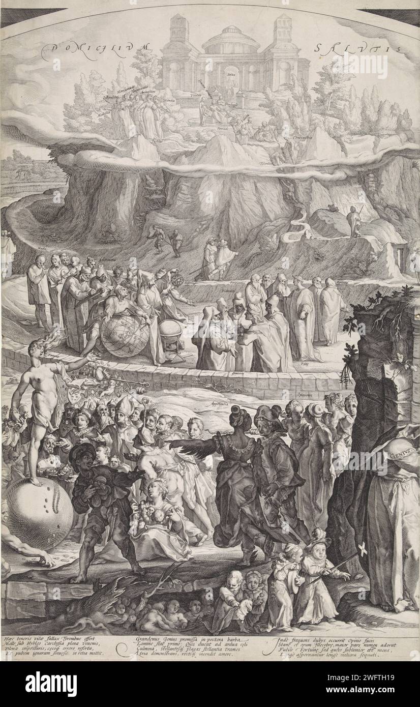 Tabula Cebetis, Midden Blad, Jacob Matham, After Hendrick Goltzius, 1592 print Cebes table ...