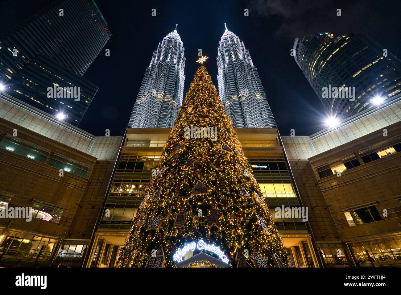 Kuala Lumpur, Malaysia - December 19, 2023: Giant Christmas tree lit up ...