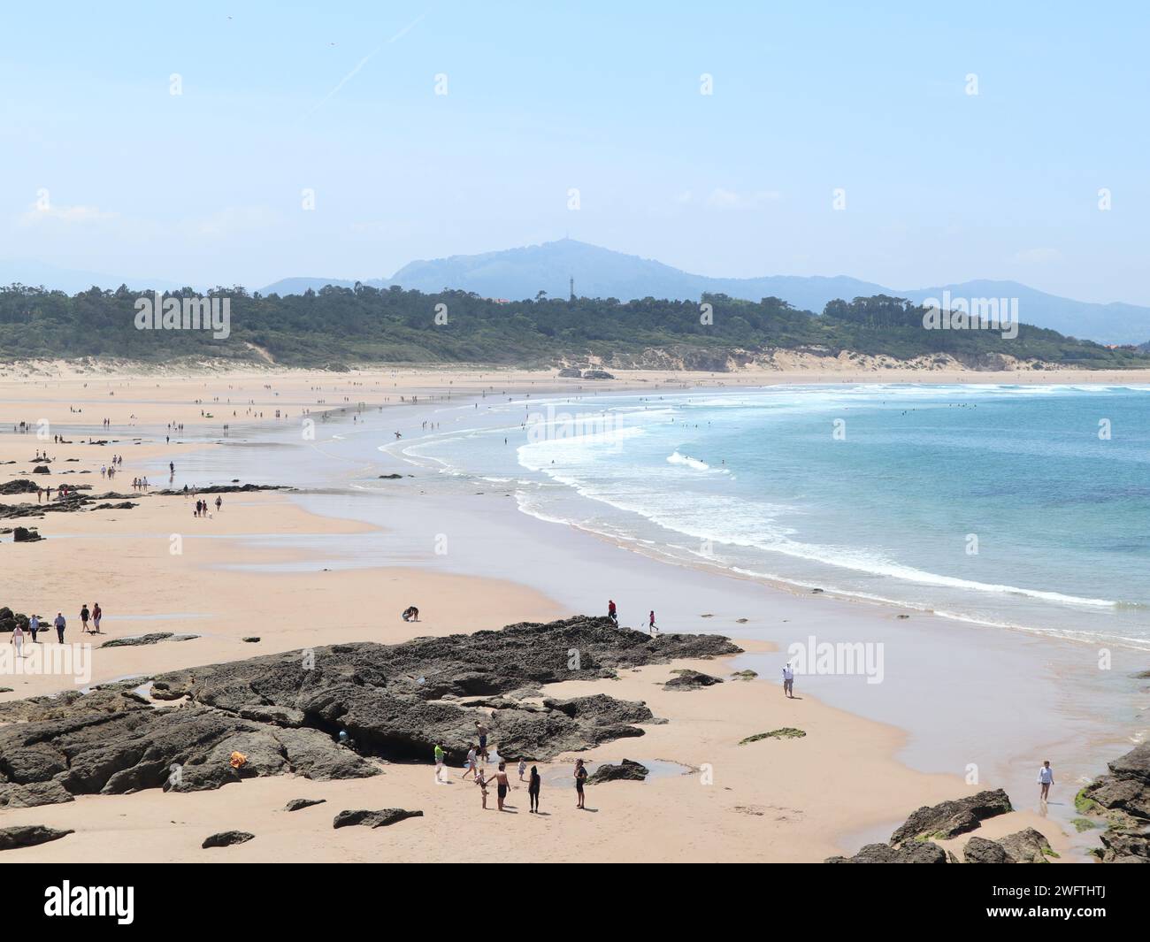 Surf day at beach Somo Cantabria Spain Stock Photo - Alamy