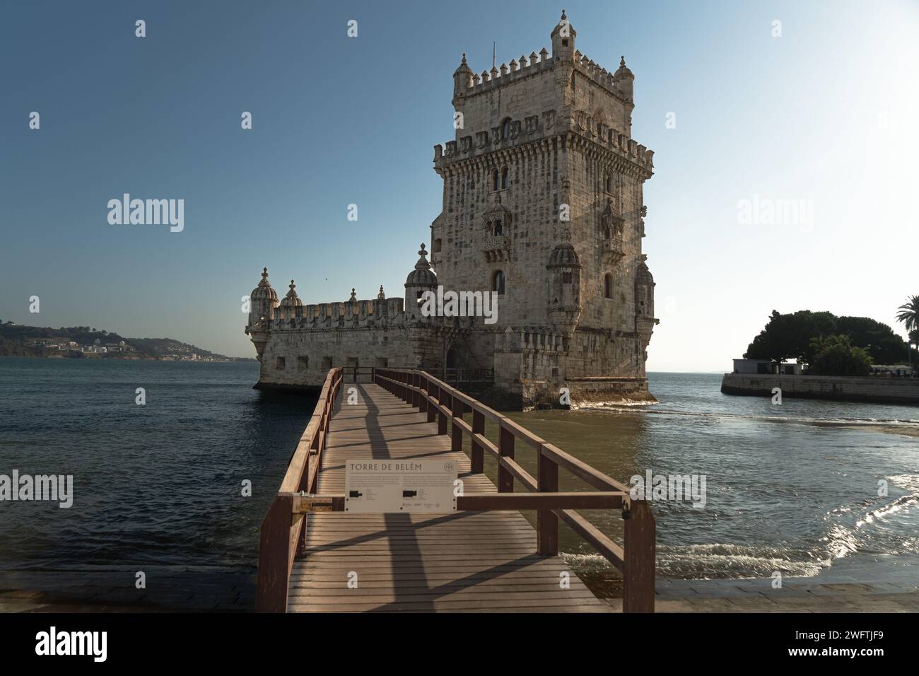 Belem Tower (Torre de Belem) is a fortified tower located at the mouth ...