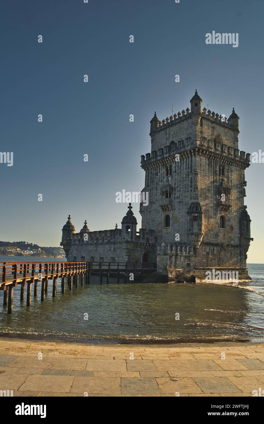 Belem Tower (Torre de Belem) is a fortified tower located at the mouth ...