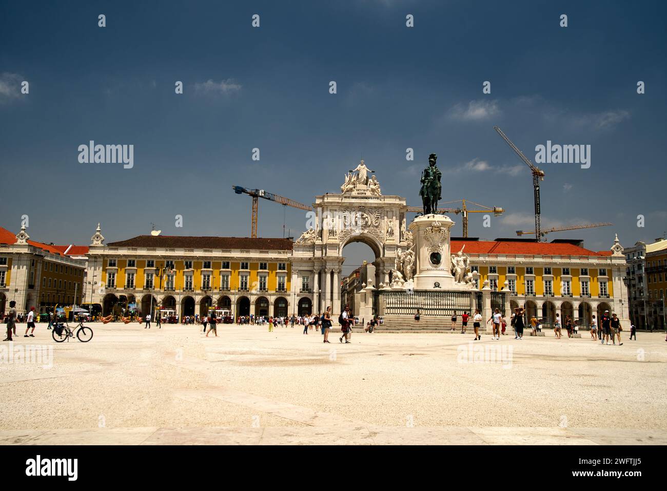 Lisbon,Portugal : July 4,2022- The Rua Augusta Arch square historical ...