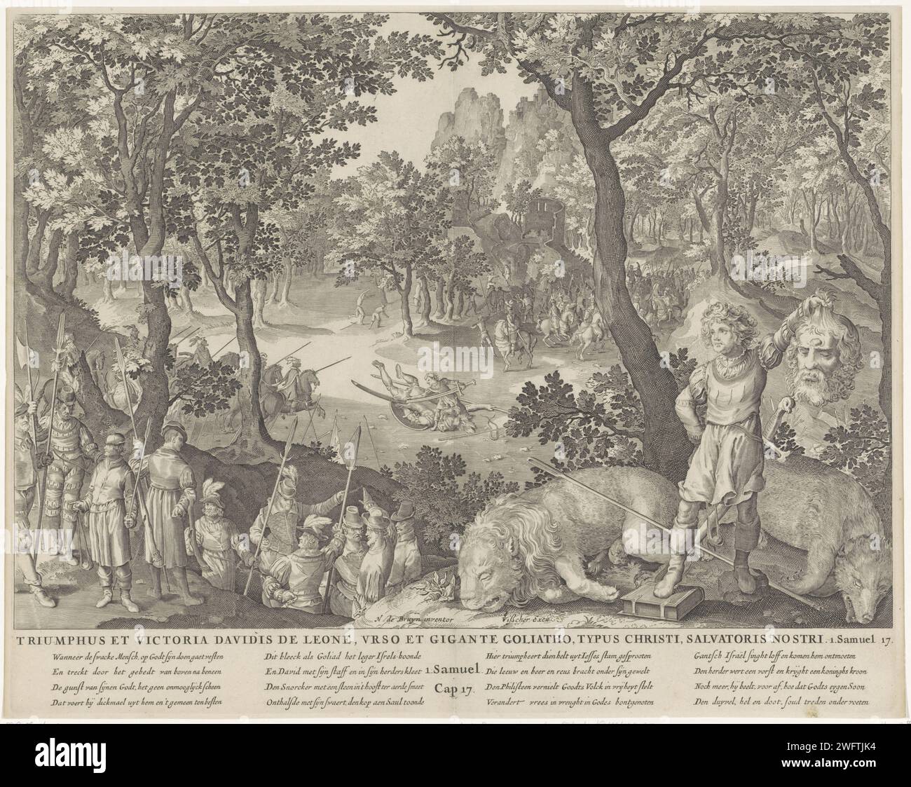 Triumph of David, Anonymous, After Nicolaes de Bruyn, 1630 - 1702 print ...