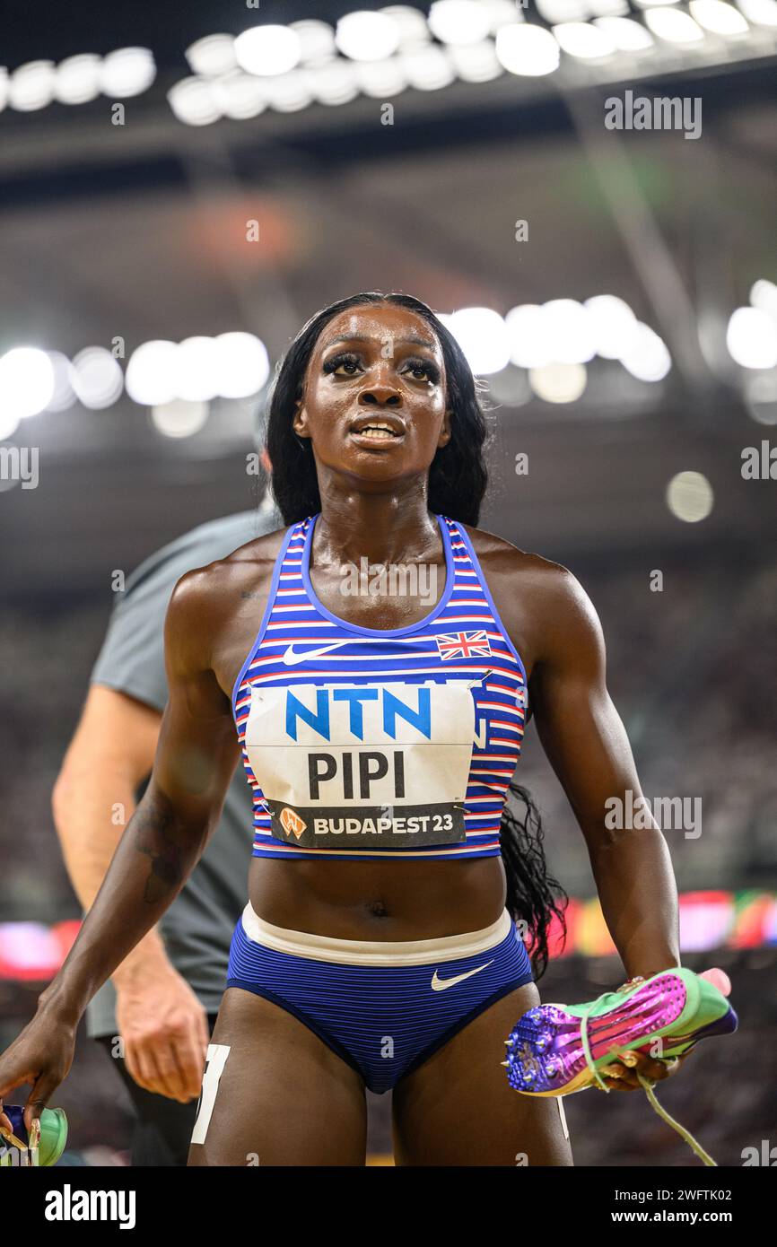 Ama Pipi participating in the 400 meters at the World Athletics ...