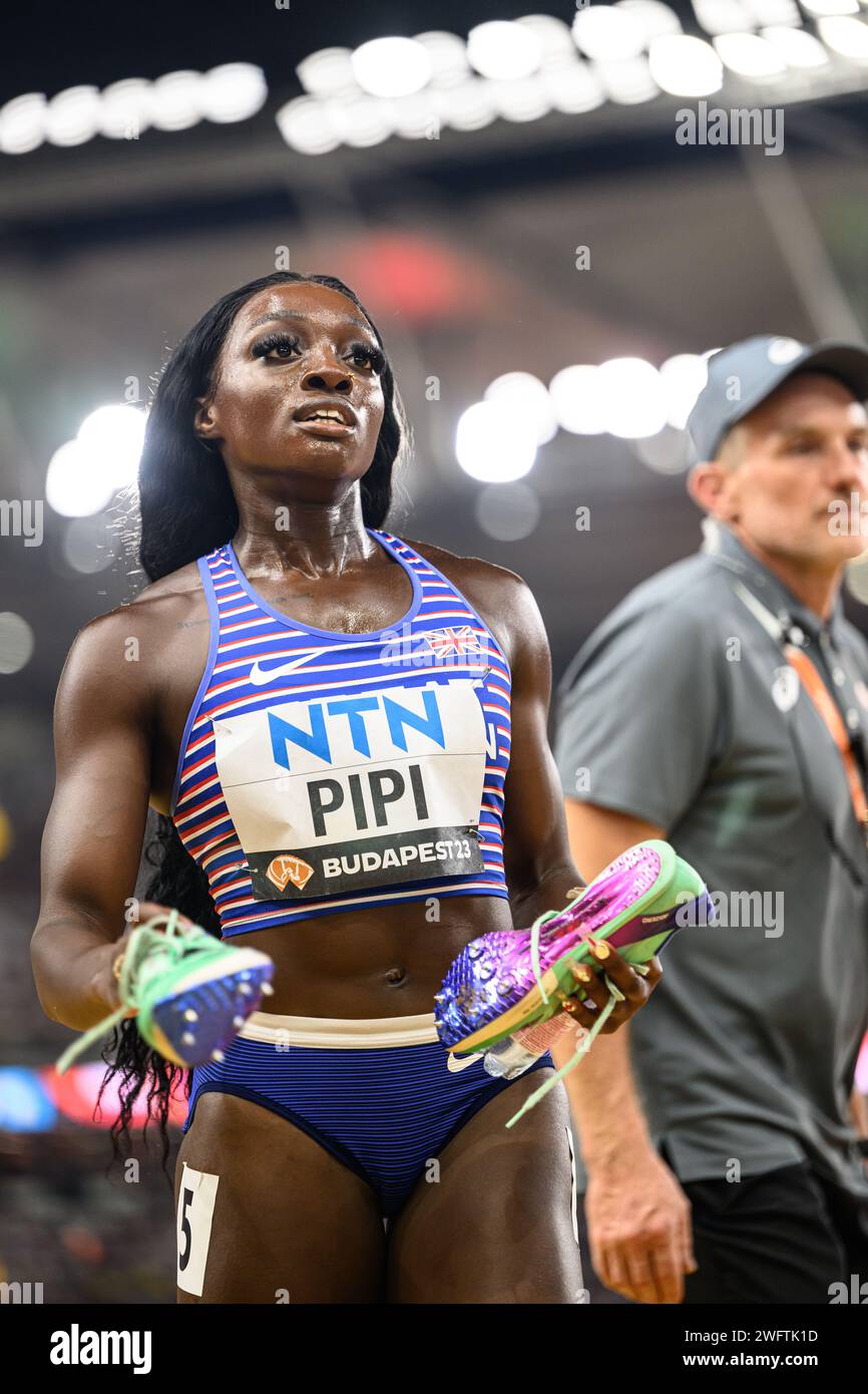 Ama Pipi participating in the 400 meters at the World Athletics ...