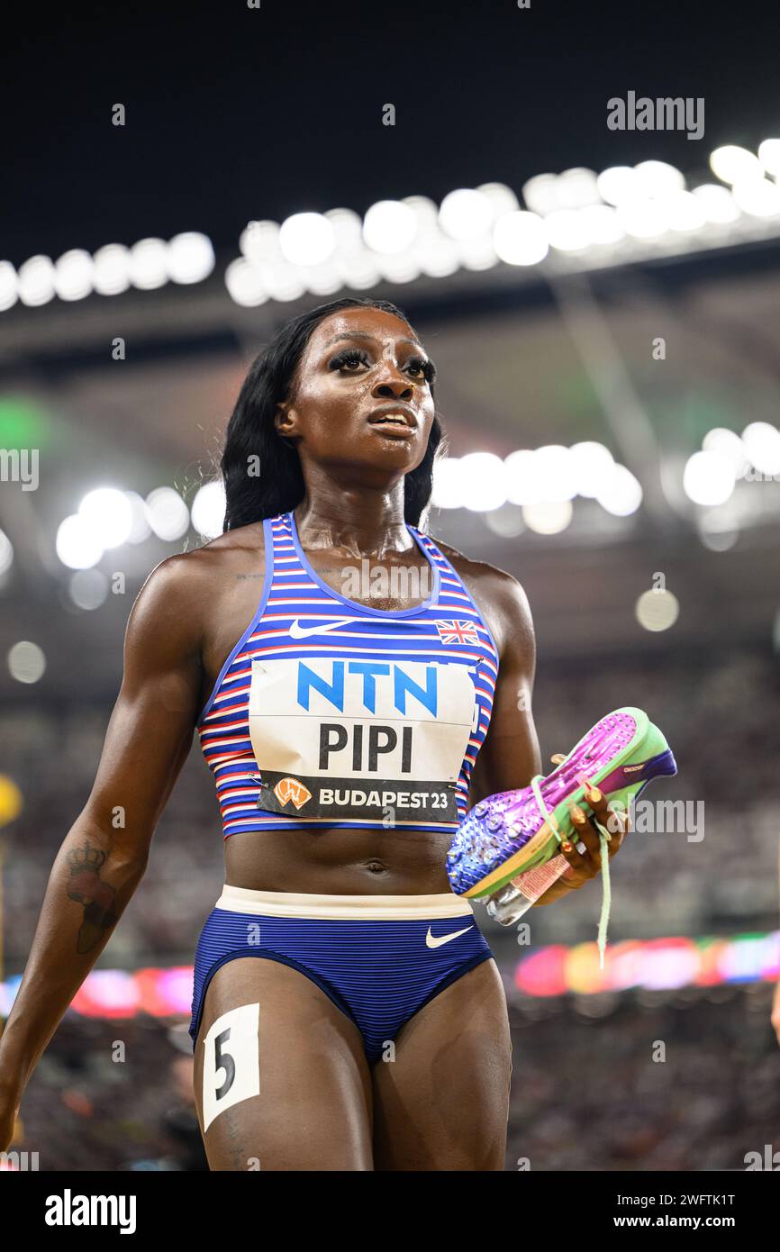 Ama Pipi participating in the 400 meters at the World Athletics ...