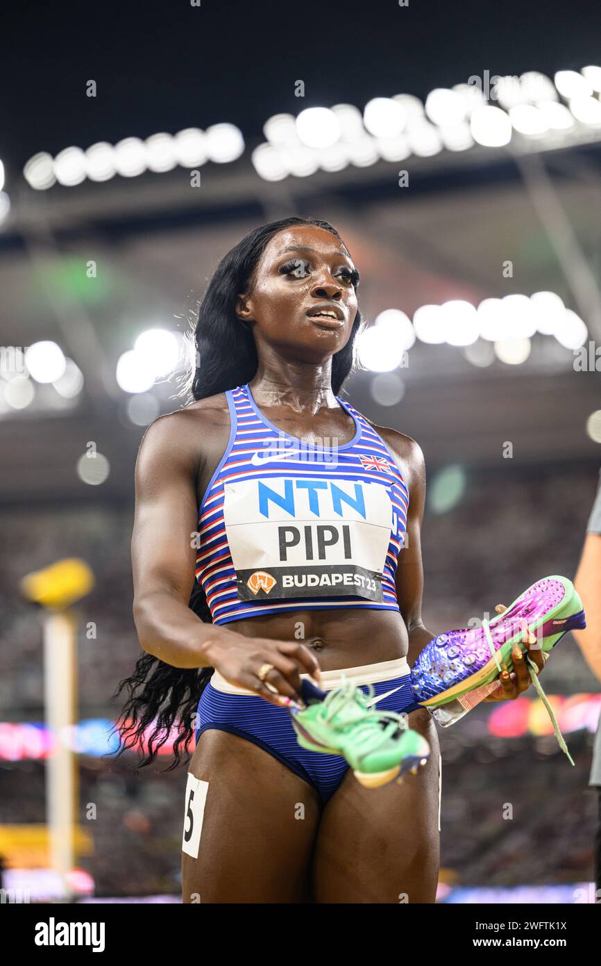 Ama Pipi participating in the 400 meters at the World Athletics ...