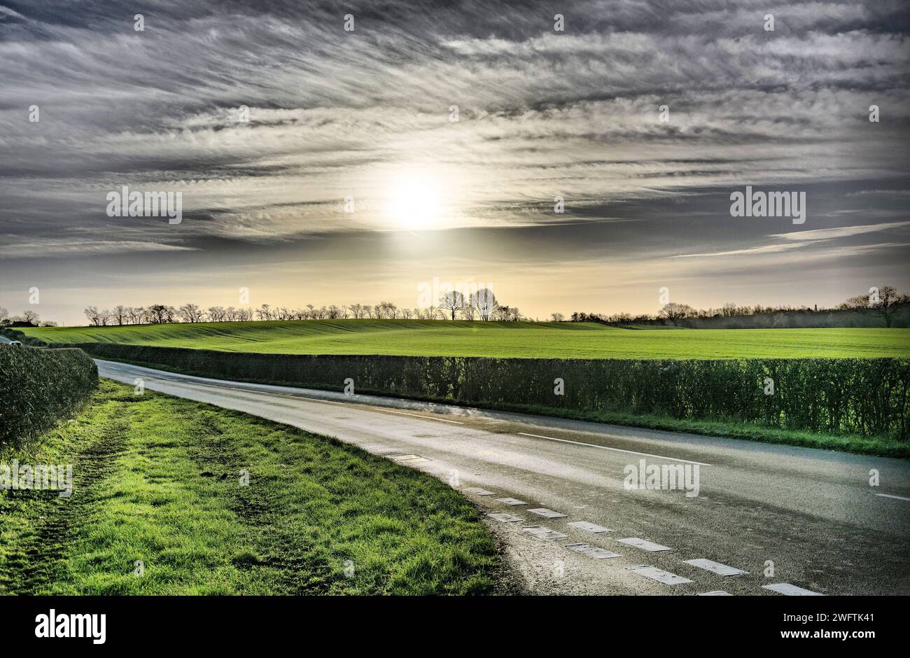 Countryside Lane, Alvecote, Tamworth Stock Photo - Alamy