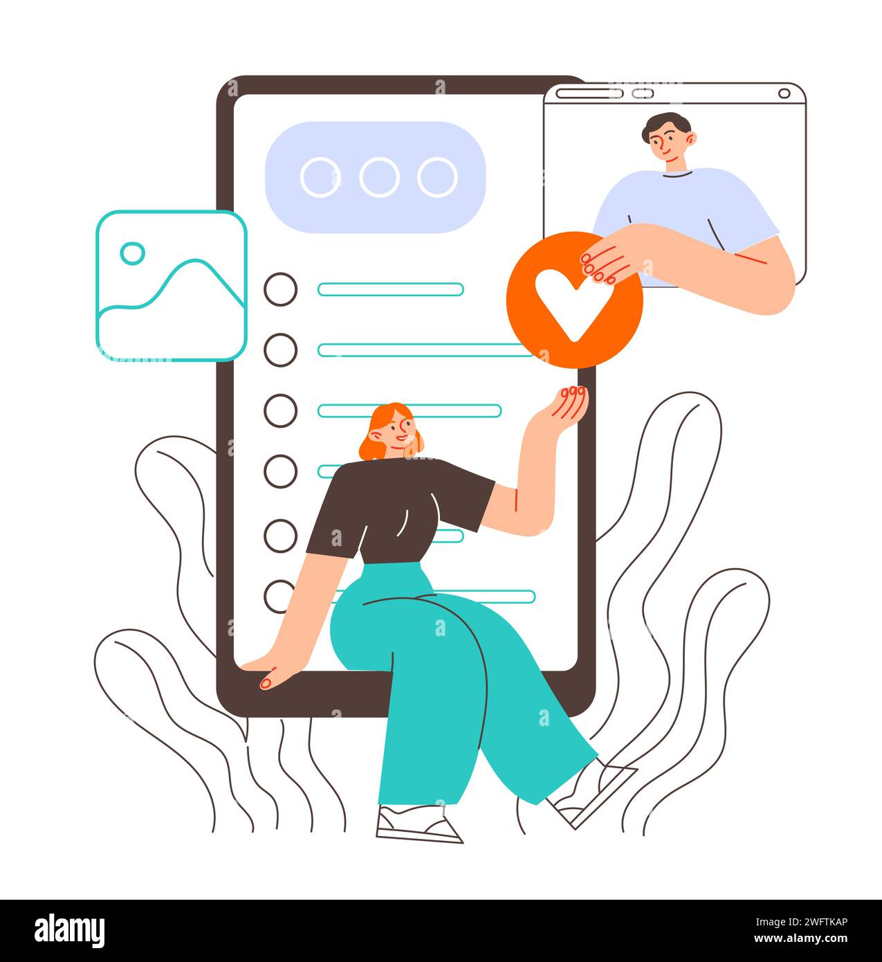 Couple liking Stock Vector Images - Alamy