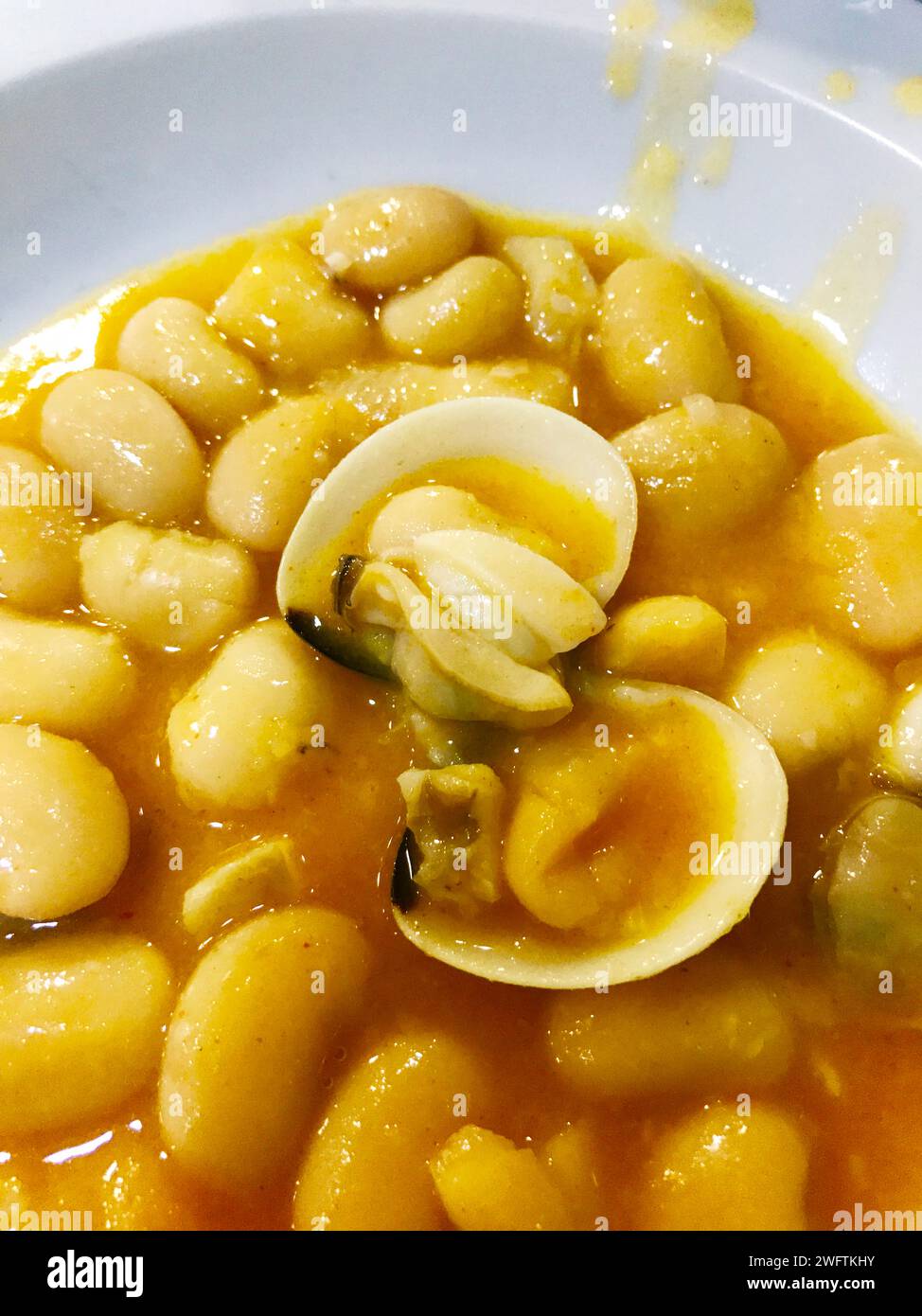 Seafood fabada. Asturias, Spain Stock Photo - Alamy