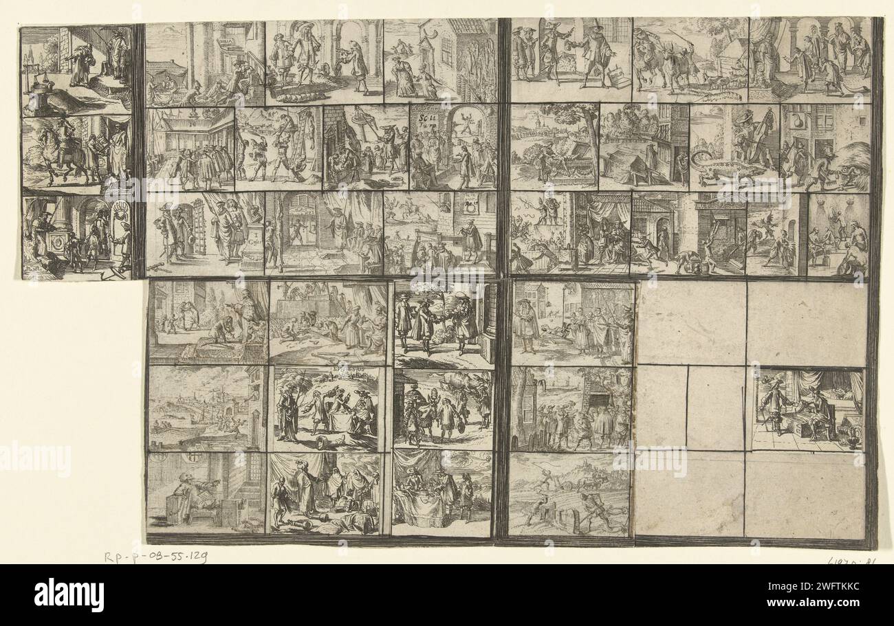 Sheet with dozens of small representations of a legal nature ...