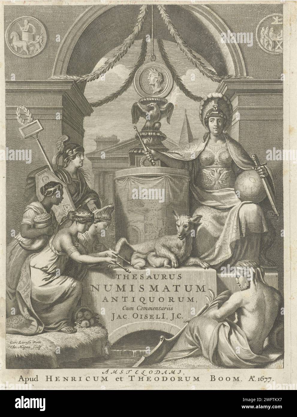 Allegorical figures in a triumphal arch, Christiaan Hagen, After Gerard ...