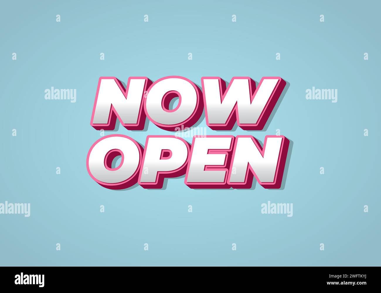 Now open. Text effect design in 3d look with eye catching colors Stock ...