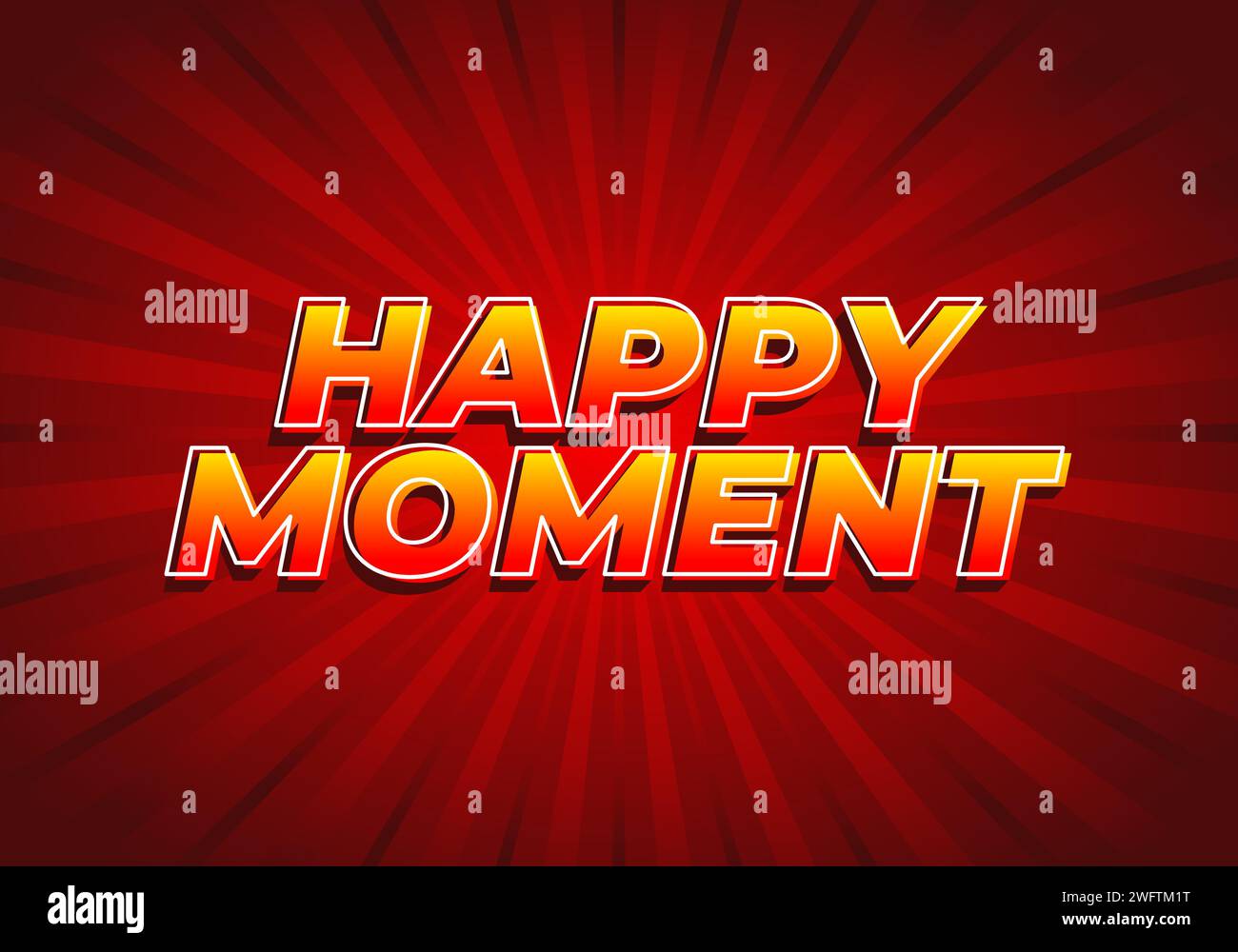 Happy moment. Text effect design in 3D style with eye catching color ...