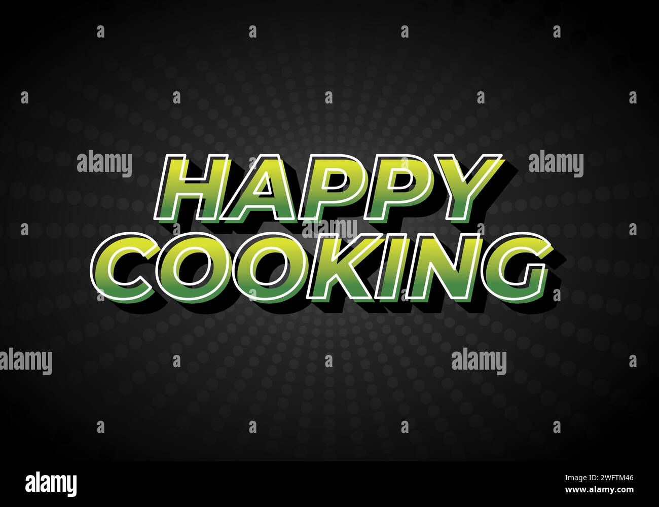 Happy cooking. Text effect design in 3D look. Eye catching color Stock ...