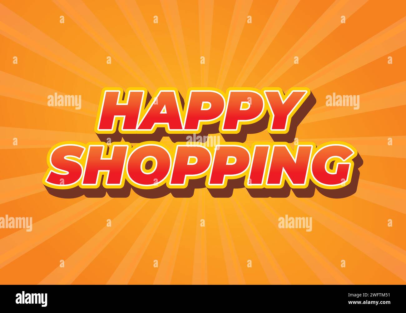 Happy shopping. Text effect design in 3D look with eye catching color ...