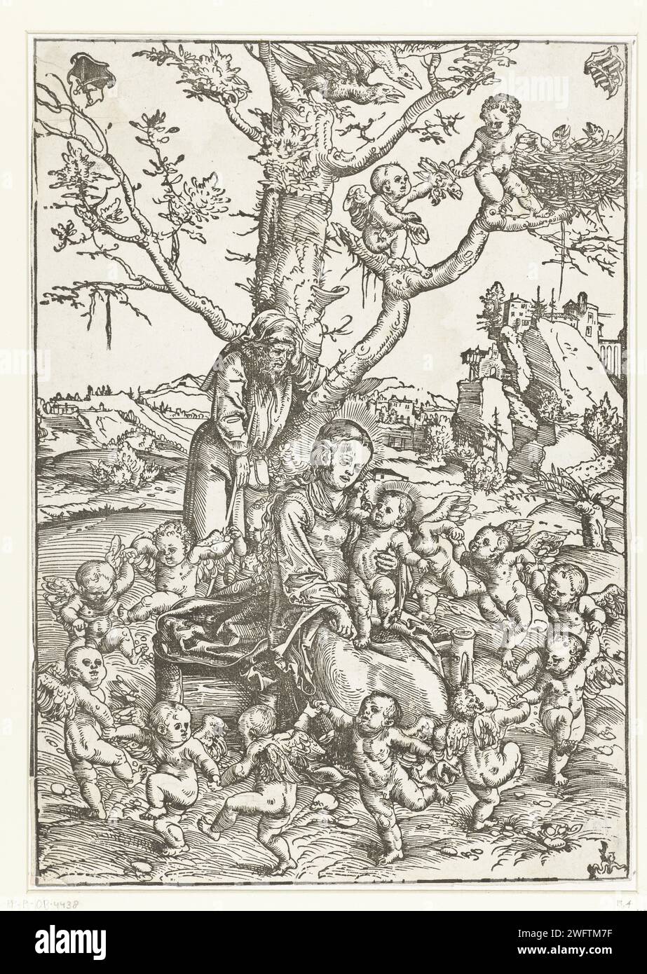 Rest on the Flight into Egypt, Lucas Cranach (I), 1509 - 1510 print Maria is sitting on her lap ...