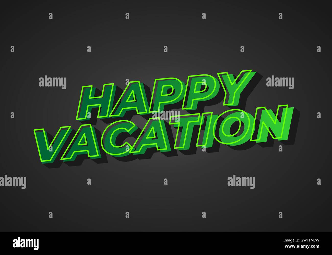Happy vacation. Text effect design in eye catching color with 3D style ...