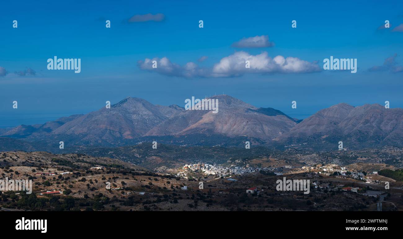 Mountain village of Anogia in mountains of central Crete Stock Photo ...