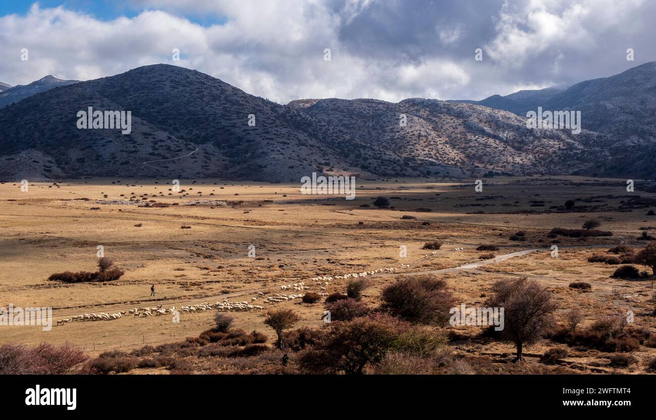 Nida Plateau at the foot of Mount Ida in the Psiloritis Mountain Range ...